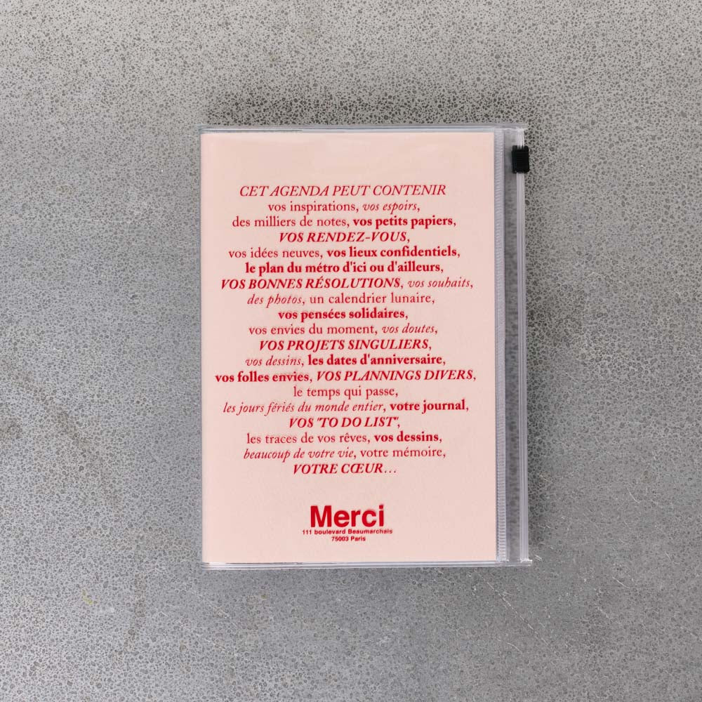 Merci Diary Oct. 2025 - Dec. 2026 - Powder Pink