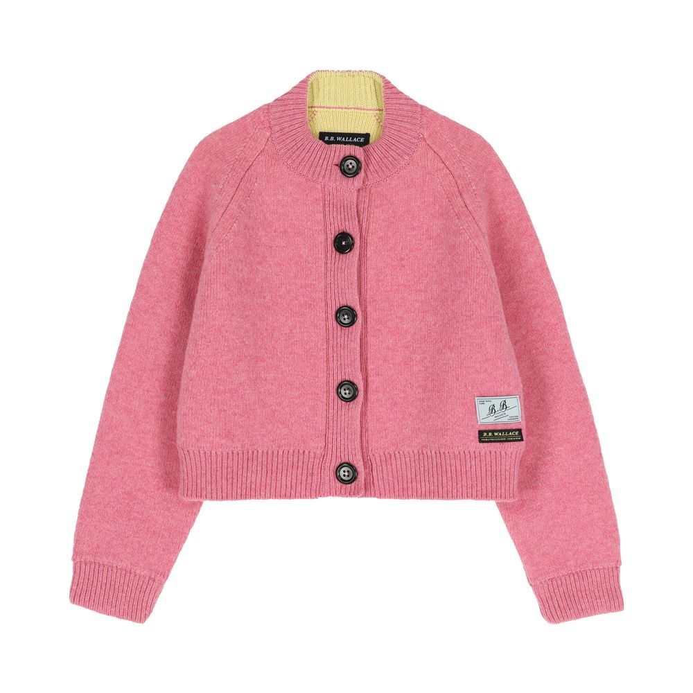 BB Wallace - Crew Neck Cardigan - Pink