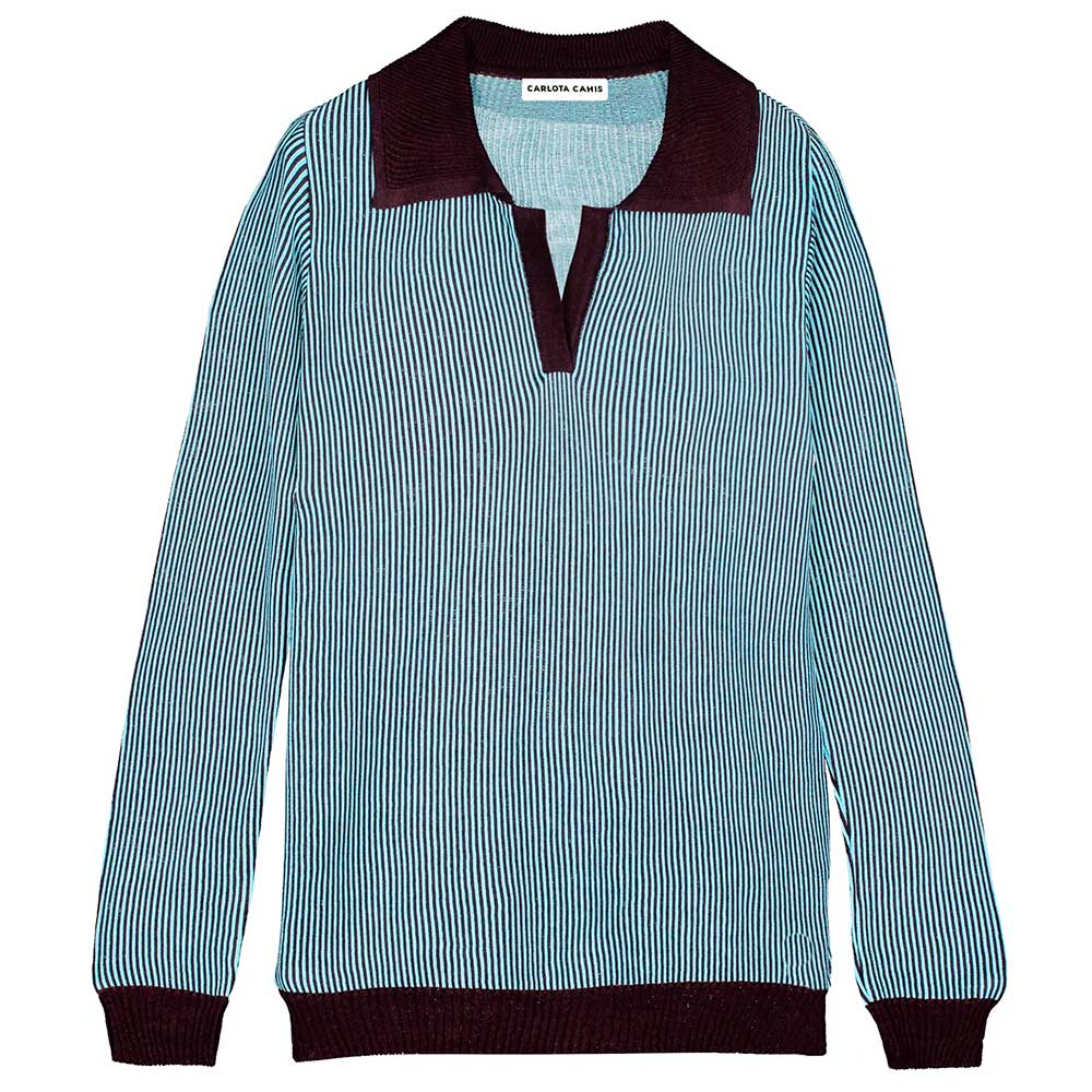 CarlotaCahis - Striped Polo Shirt - Xcoco