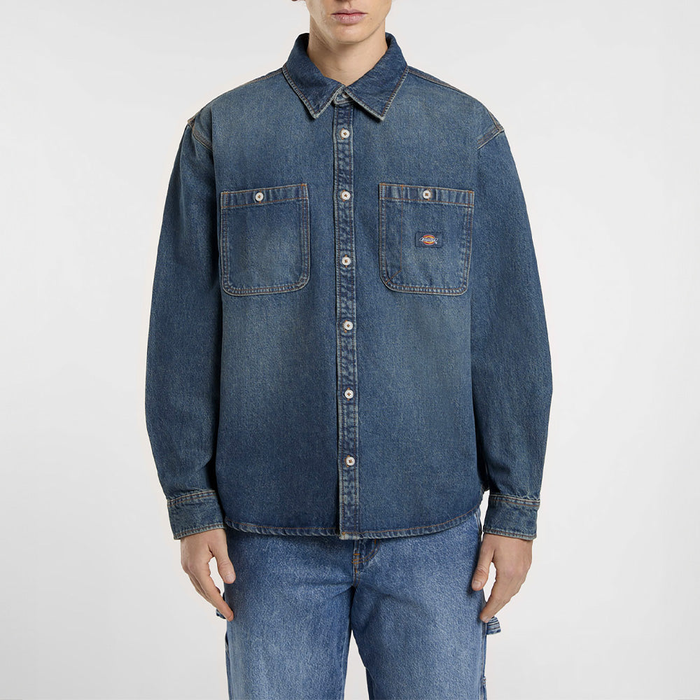 Dickies - Mechanic Denim Shirt - Khaki Tinted Blue