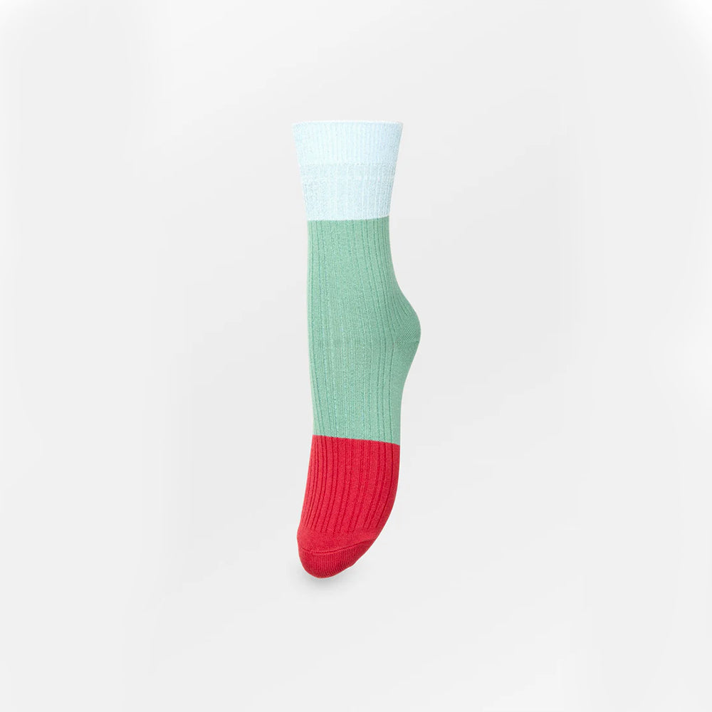 Becksöndergaard - Bam Colourblock Socks - Iceberg Green – Merci Paris
