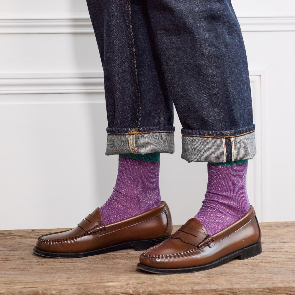 Merci - Lulu Socks - Purple & Turquoise