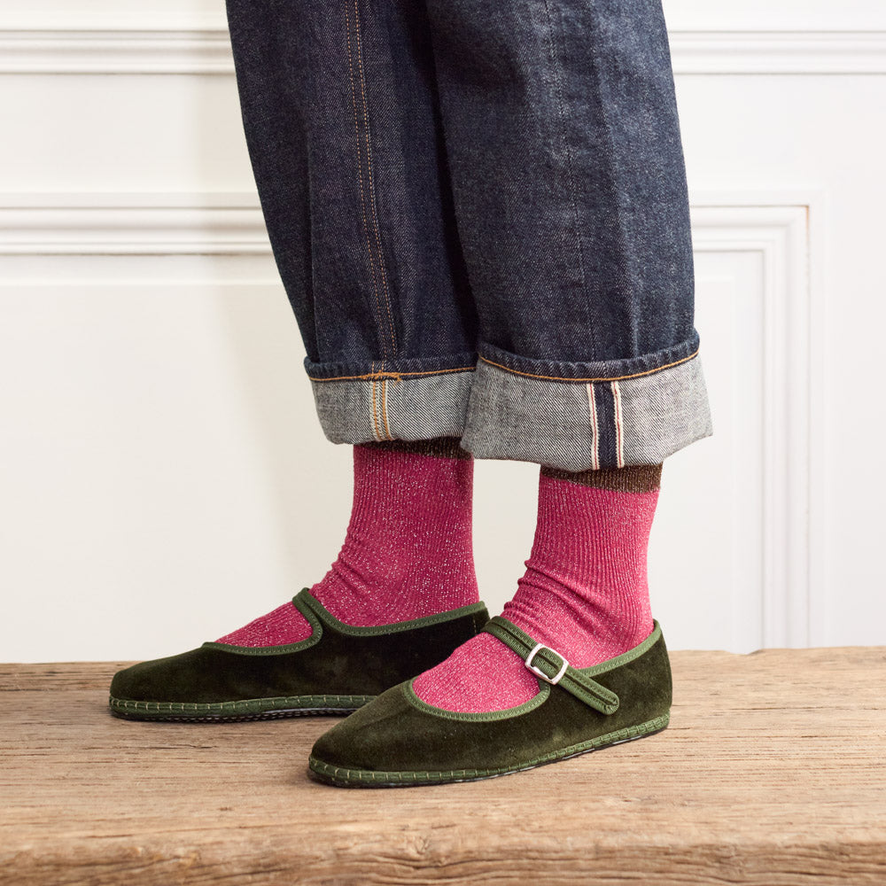 Merci - Lulu Socks - Pink & Brown – Merci Paris