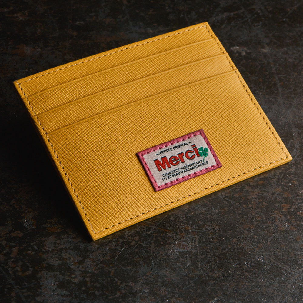 Merci - Porte Carte Plat - Jaune – Merci Paris