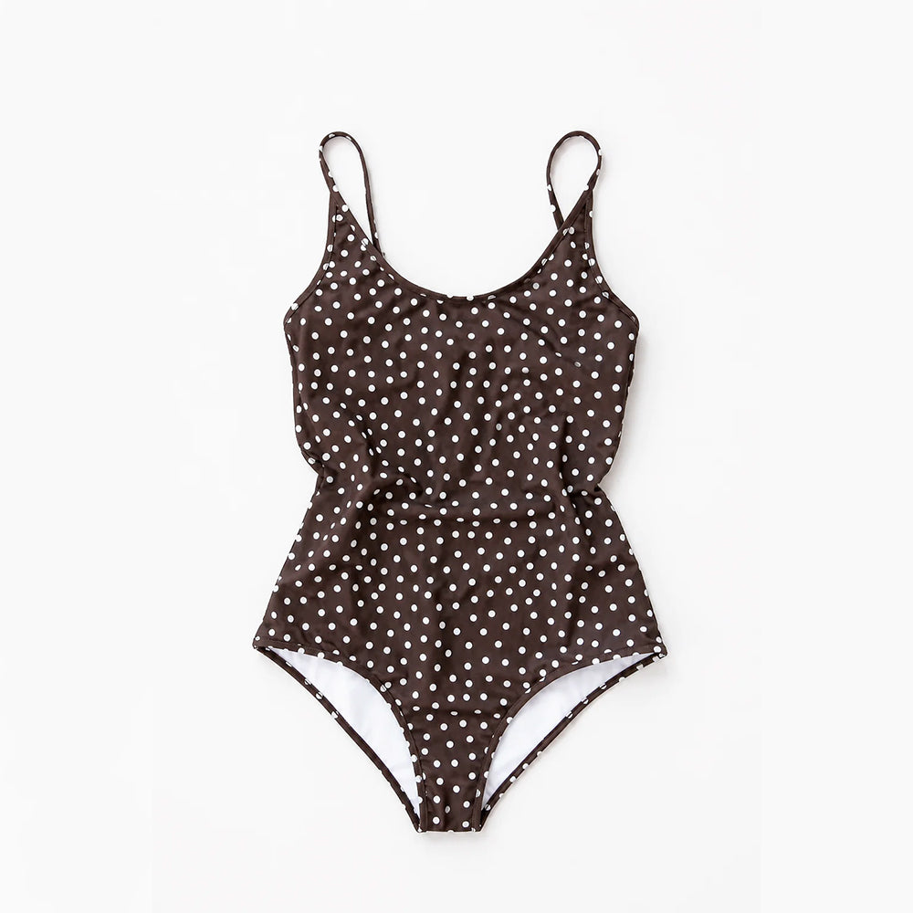 BELLINI BIKINI - Saona swimsuit - Brown Polka Dots – Merci Paris