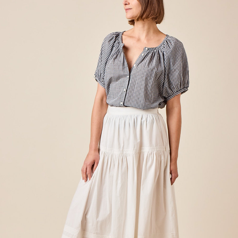 Dôen - June Shirt - Navy Gingham – Merci Paris