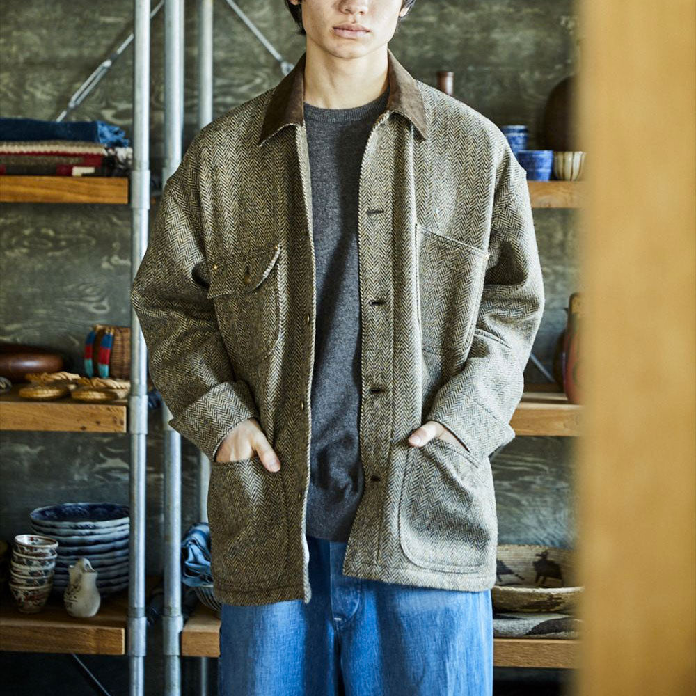 OrSlow - Relax Fit Harris Tweed Jacket - Khaki – Merci Paris
