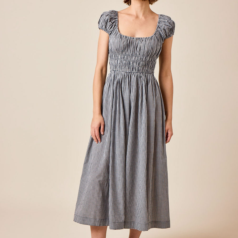 Dôen - Quinley Dress - Navy Gingham – Merci Paris