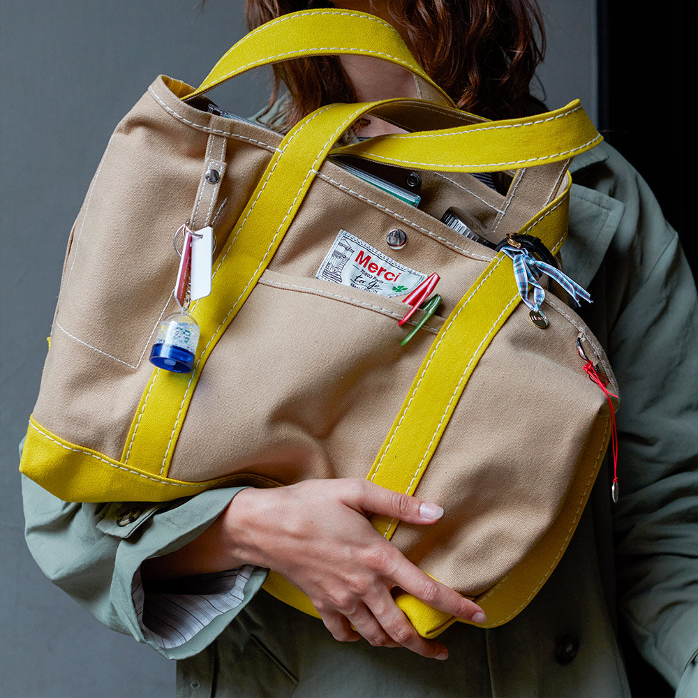 Merci - Canvas Candide Shopping Bag - Khaki