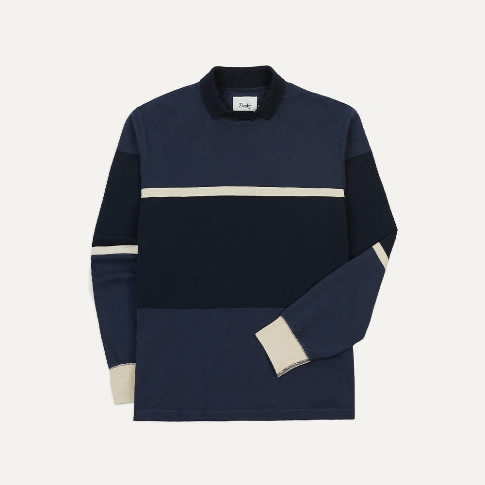 Drake's - Polo Rugby - Ecru, Marine & Bleu – Merci Paris
