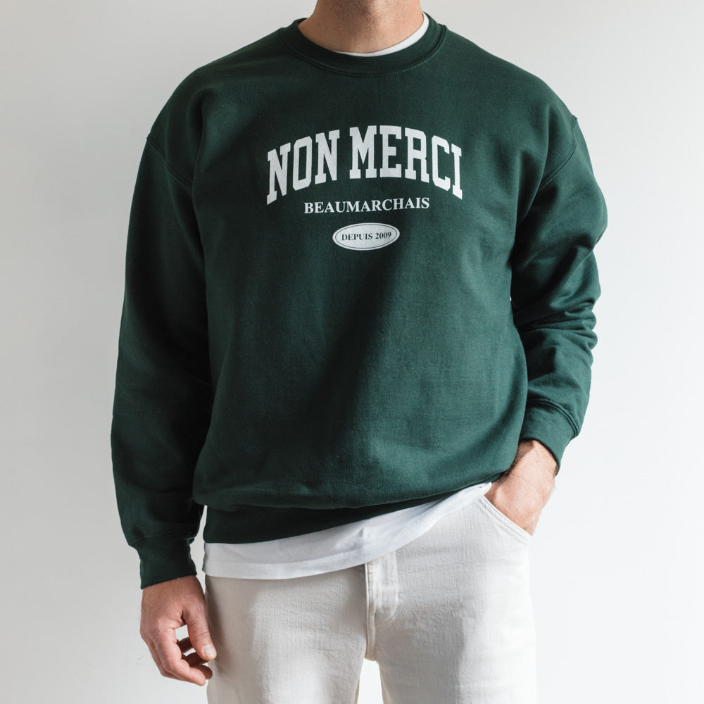 Merci - College Sweat Non Merci - Green