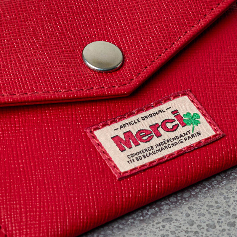 Merci - Card Holder with Flap - Red – Merci Paris
