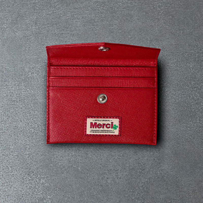 Merci - Card Holder with Flap - Red – Merci Paris