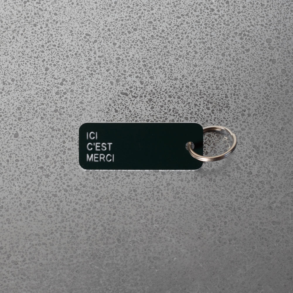 Merci x Various Keytags - "Here It Is Thanks" Key Chain - Green