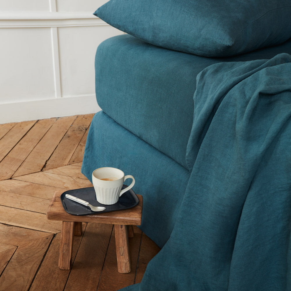 Soldes Draps-housse en lin lavé : Achat de draps-housse lin en soldes ...