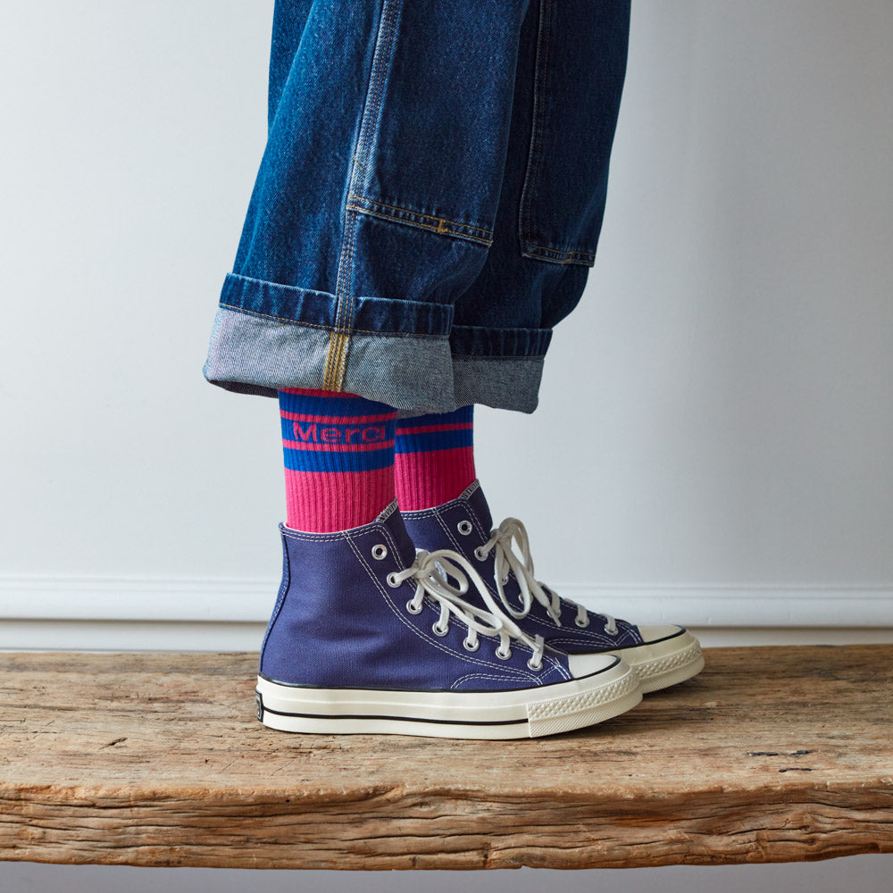 Merci - Striped Socks - Pink