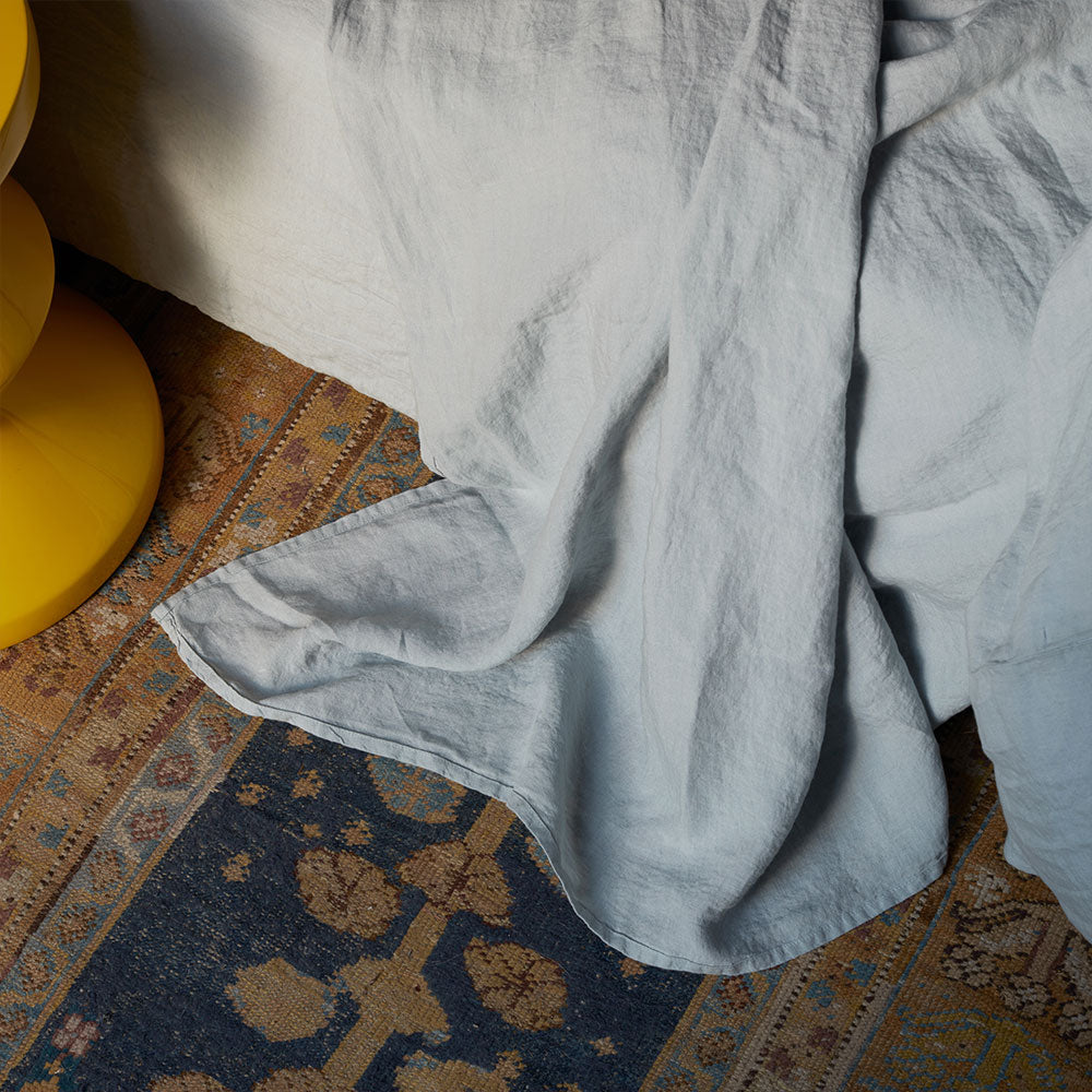 Drap plat en lin lavé - Gris Vésuve - Linge de lit – Merci Paris