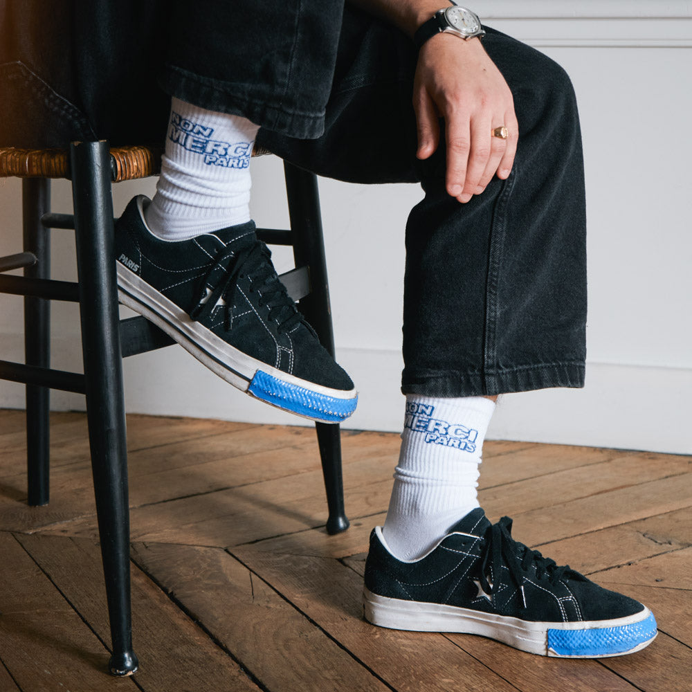 Merci - Non Merci Socks - White/Navy