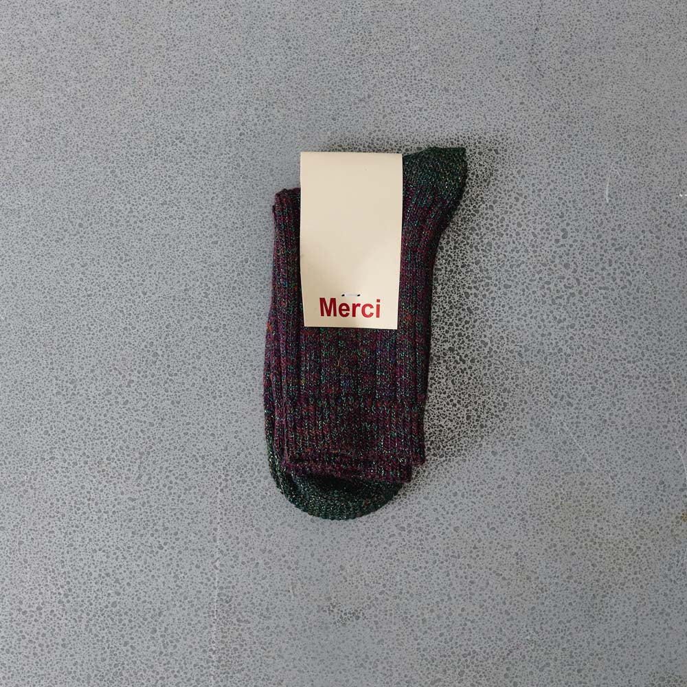 Merci - Lulu Socks - Plum & Green