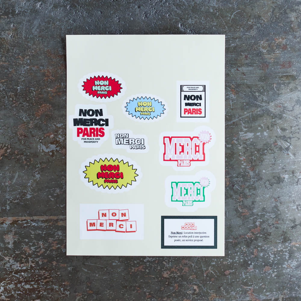 Non Merci stickers - Bisou