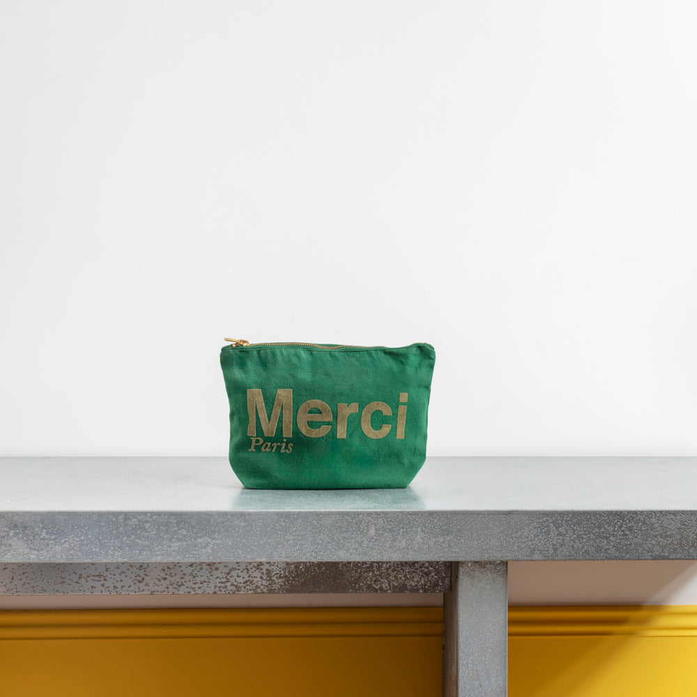 Merci - Cotton Pouch - Green