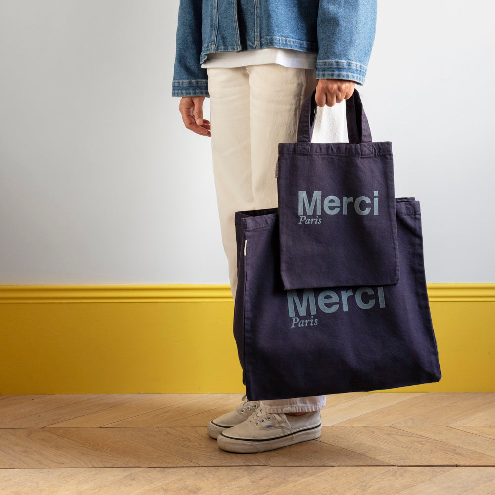 Merci - Tote Bag en coton - Cabas Marine - Sac – Merci Paris