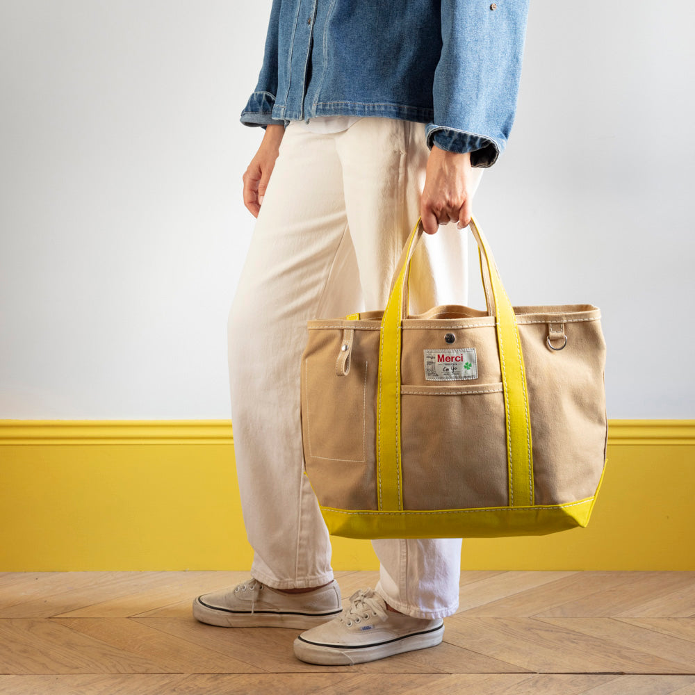 Merci - Canvas Candide Shopping Bag - Khaki