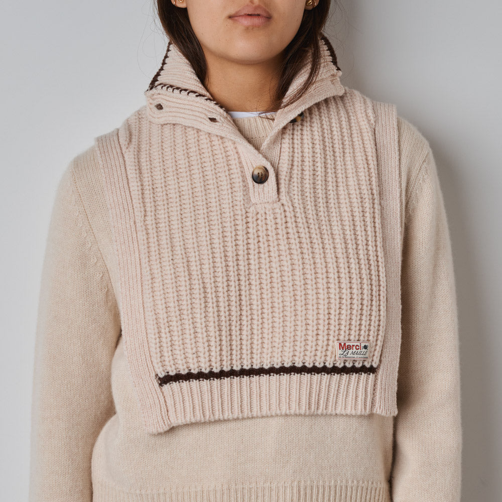 Merci - Col Mathilde - Blanc Cassé et Marron – Merci Paris