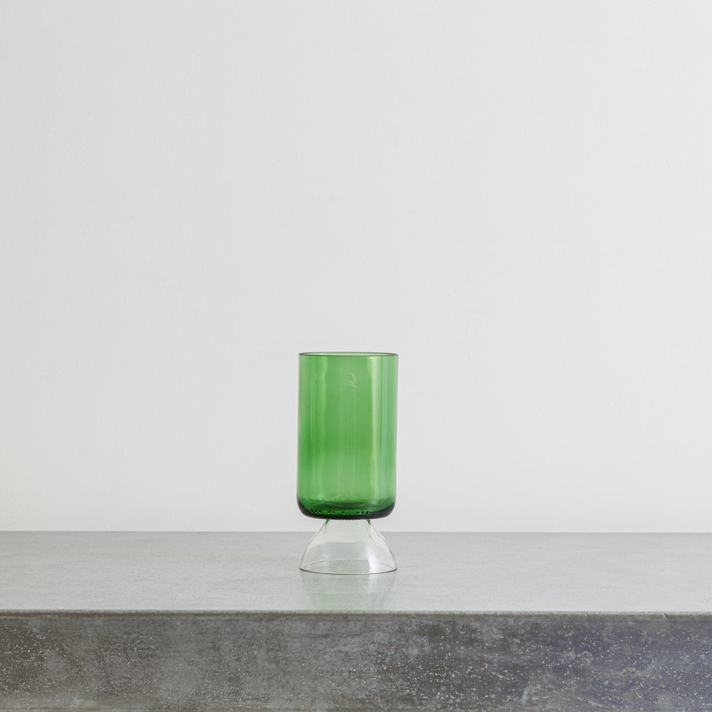 Stemmed glass - Green & Clear