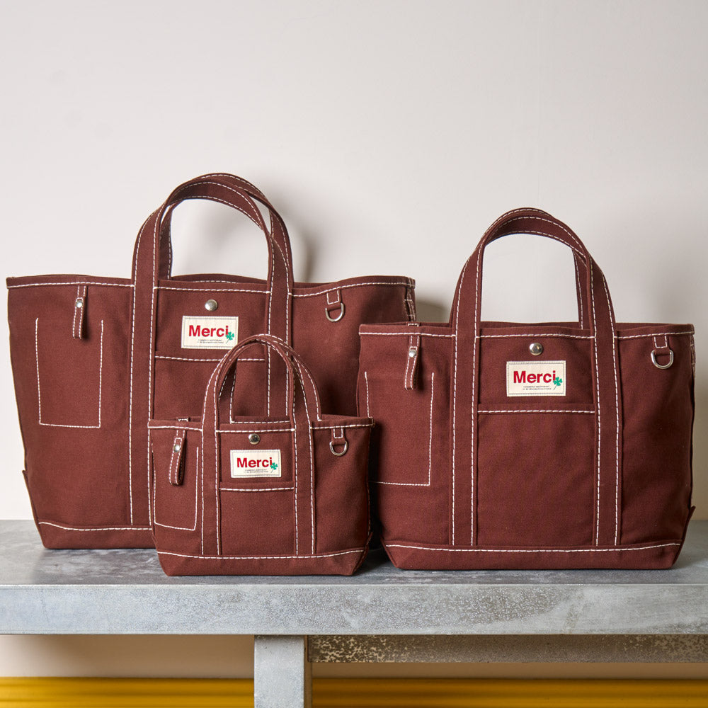 Merci - Cabas Candide en canvas - Dark brown - Tote-bag – Merci Paris