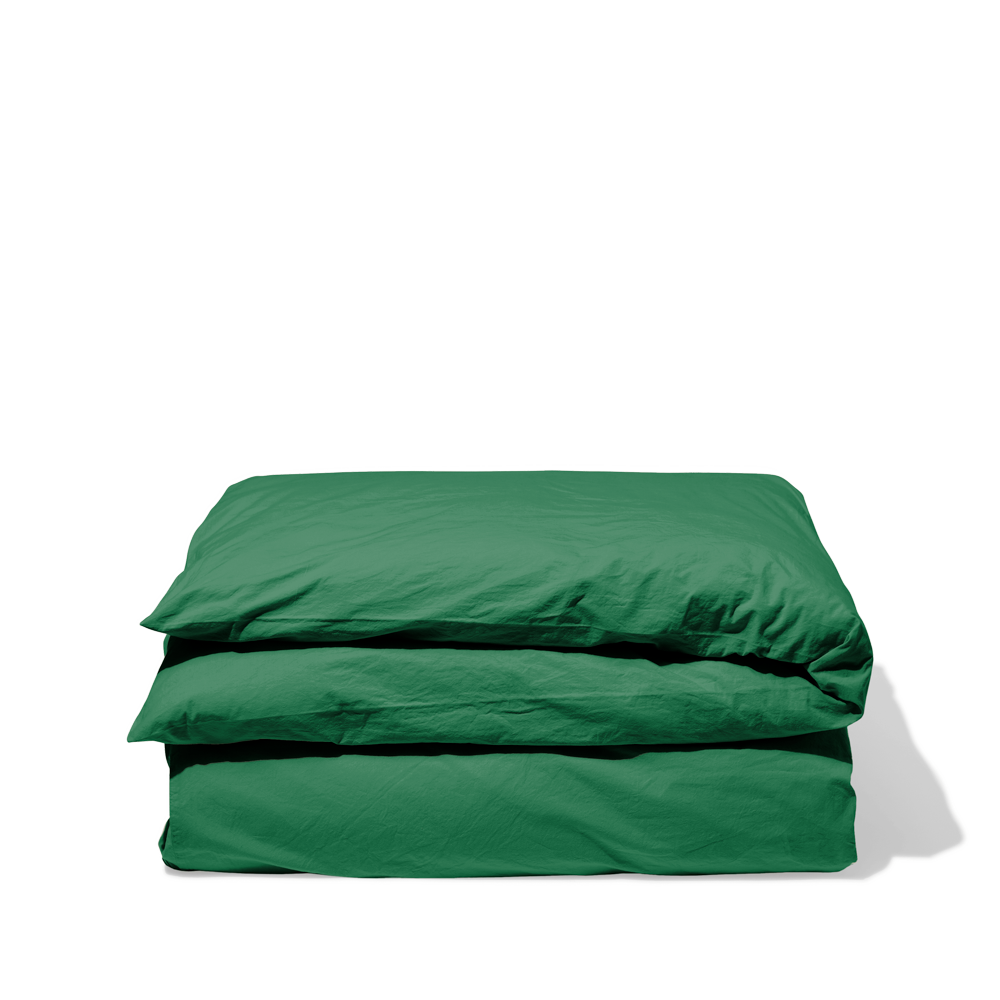 Cotton percale duvet cover - Pixel Green