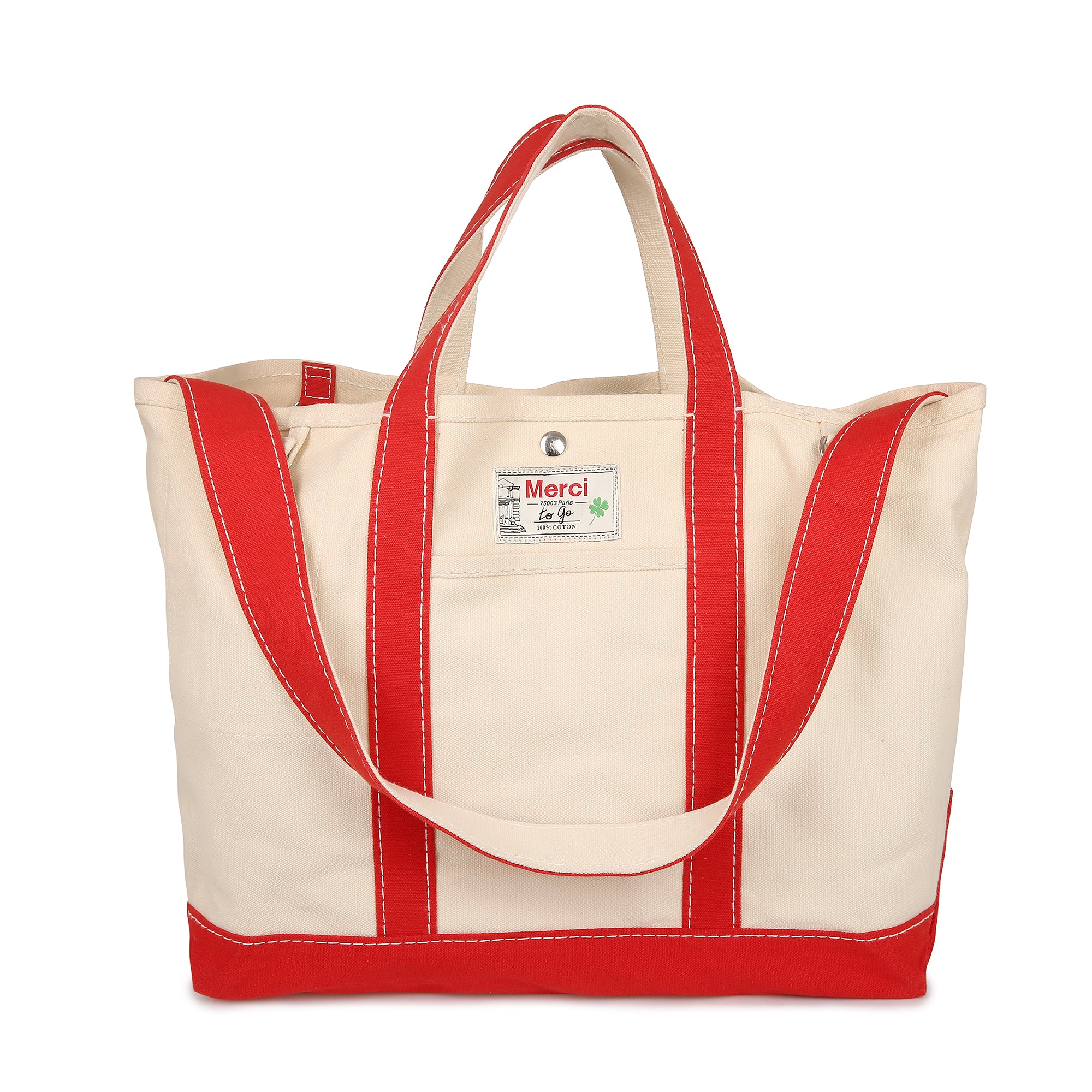 Merci - Cabas en canvas - Rouge - Tote-bag – Merci Paris