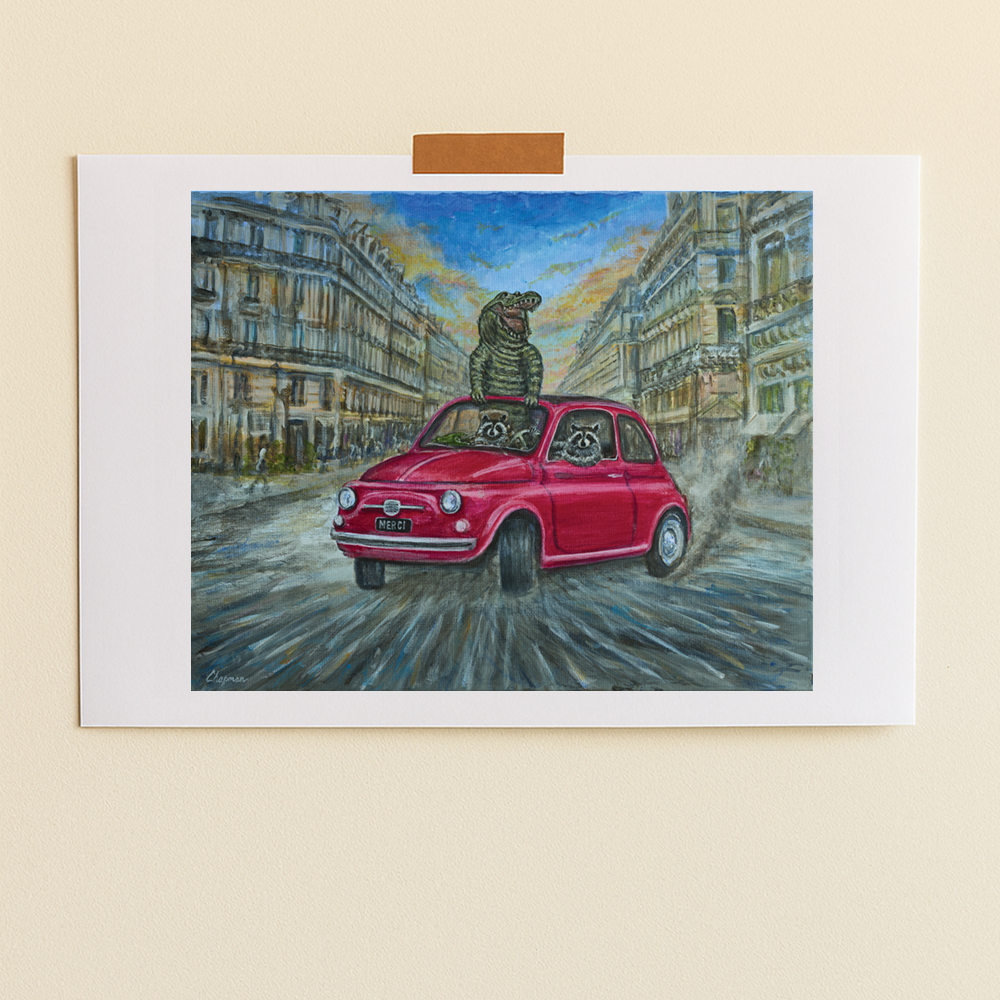 Merci x Travis Chapman - Drifting on the Champs des Elysees poster ...