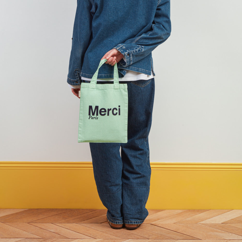 Merci - Tote Bag en coton - Cabas Mint & Bleu – Merci Paris