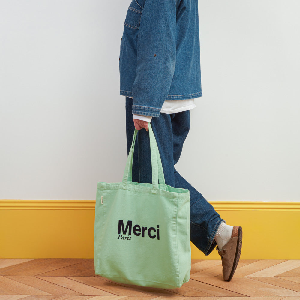 Merci - Tote Bag en coton - Cabas Mint & Bleu – Merci Paris