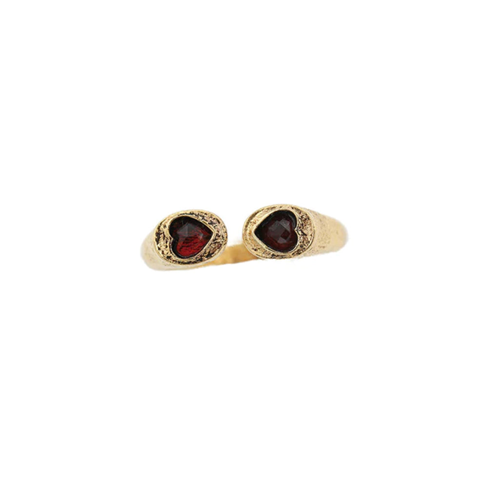 LA2L - Aida Ring - Garnet Heart