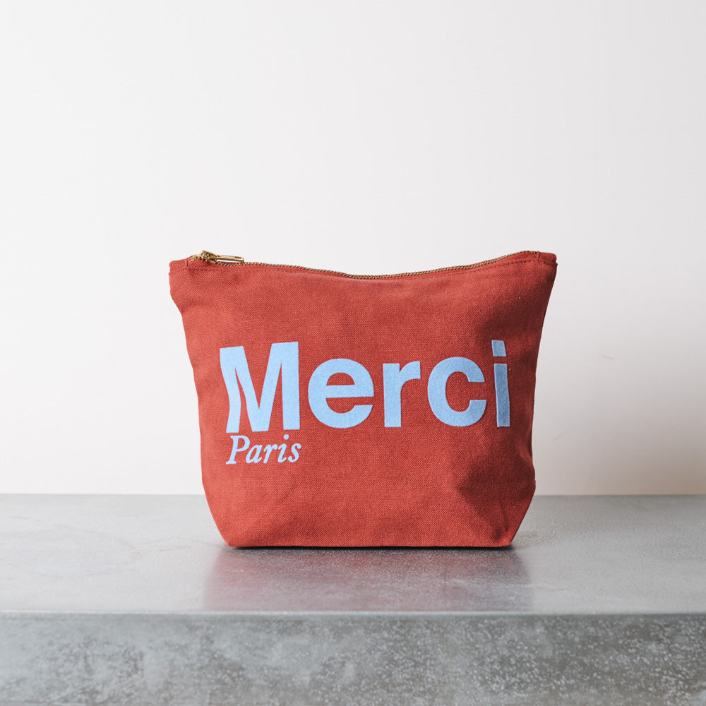 Merci - Cotton pouch - Wine & Blue – Merci Paris
