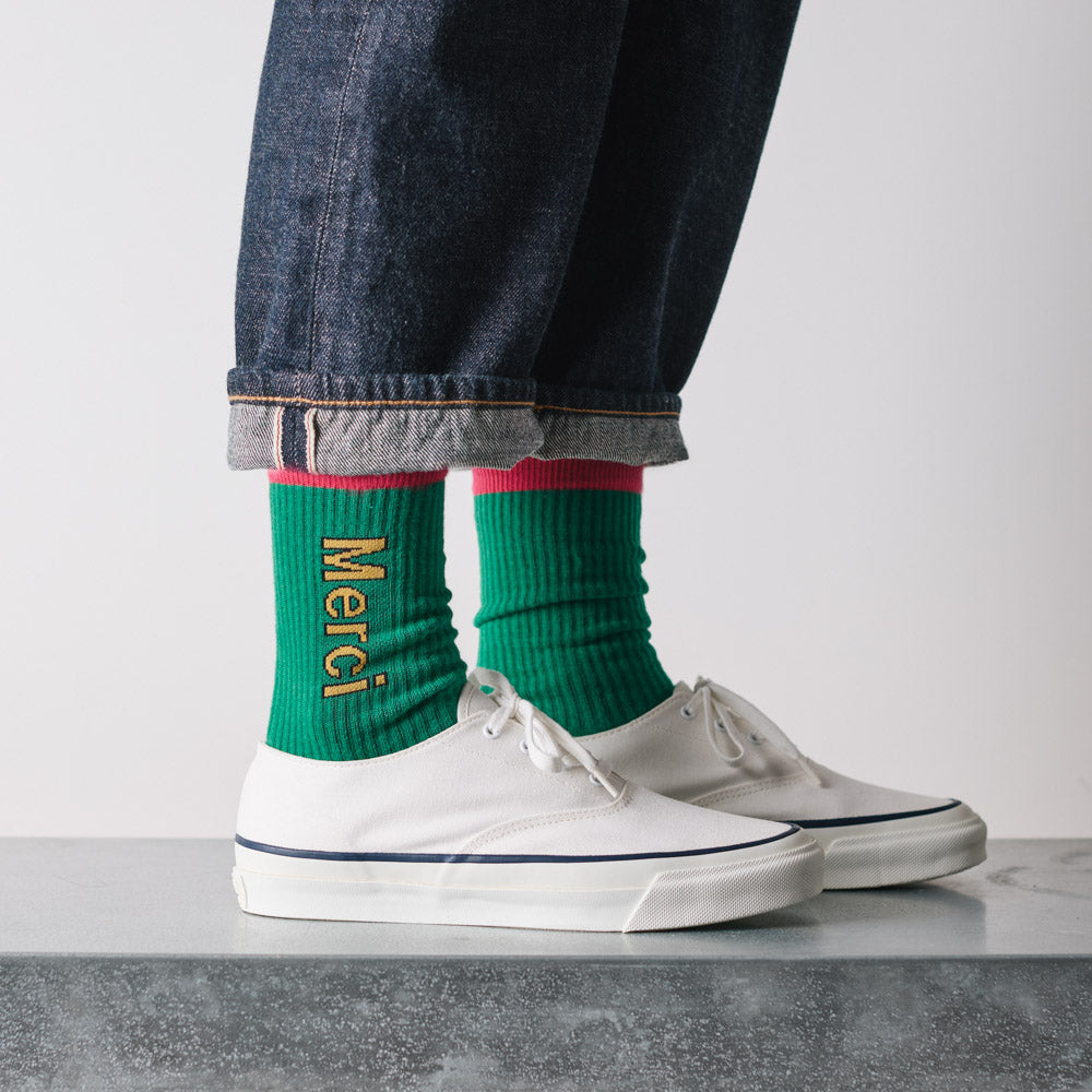 Merci - Scrappy Socks - Green & Fuchsia – Merci Paris