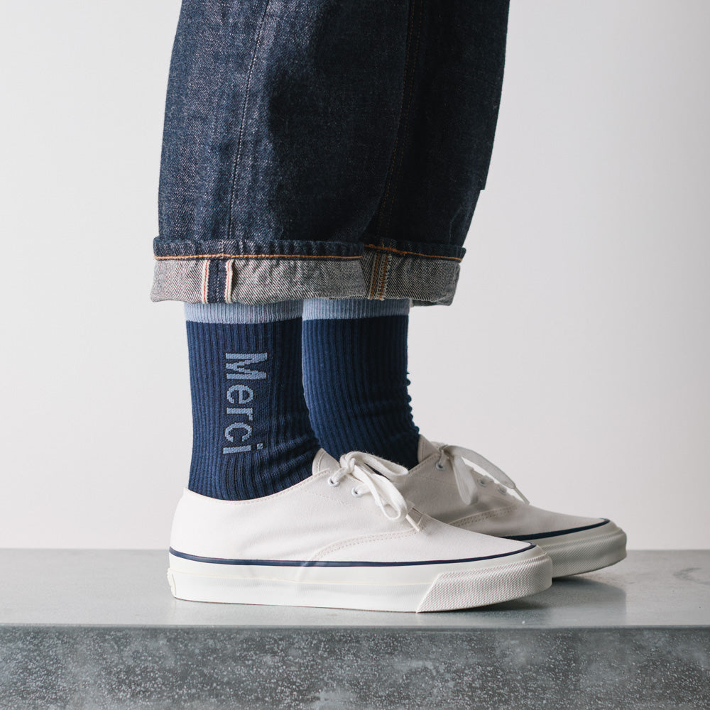 Merci - Scrappy Socks - Navy & Blue