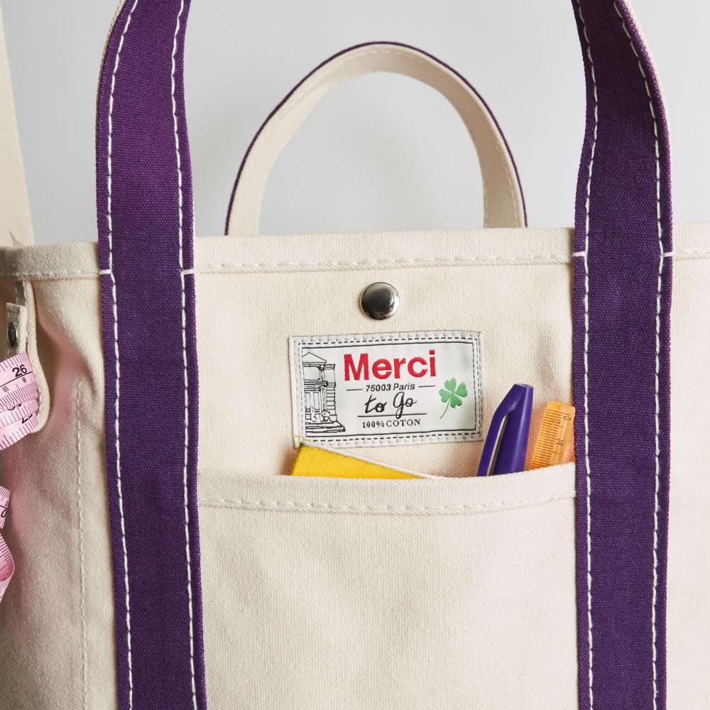 Merci - Canvas Shopping Bag - Purple