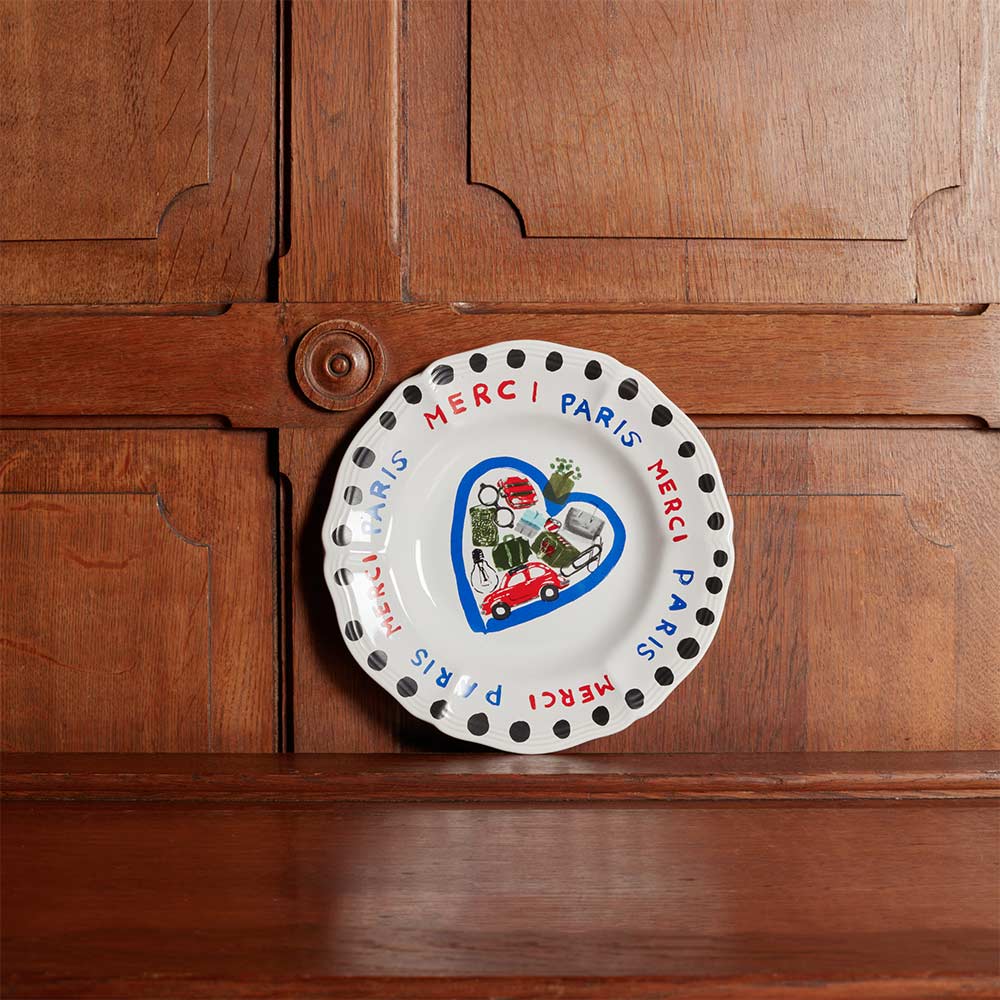 Earthernware plate - Merci