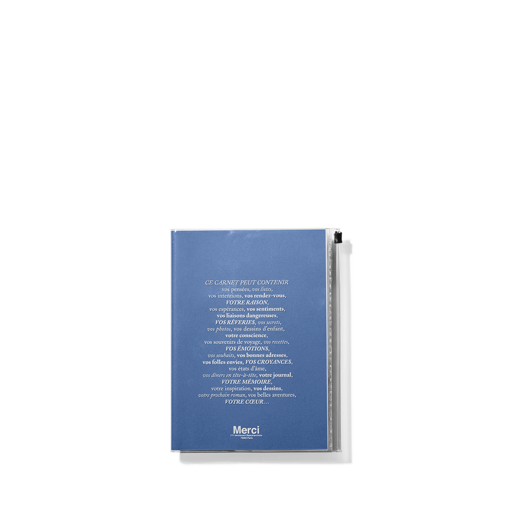 Carnet Merci - Bleu Denim - Papeterie – Merci Paris