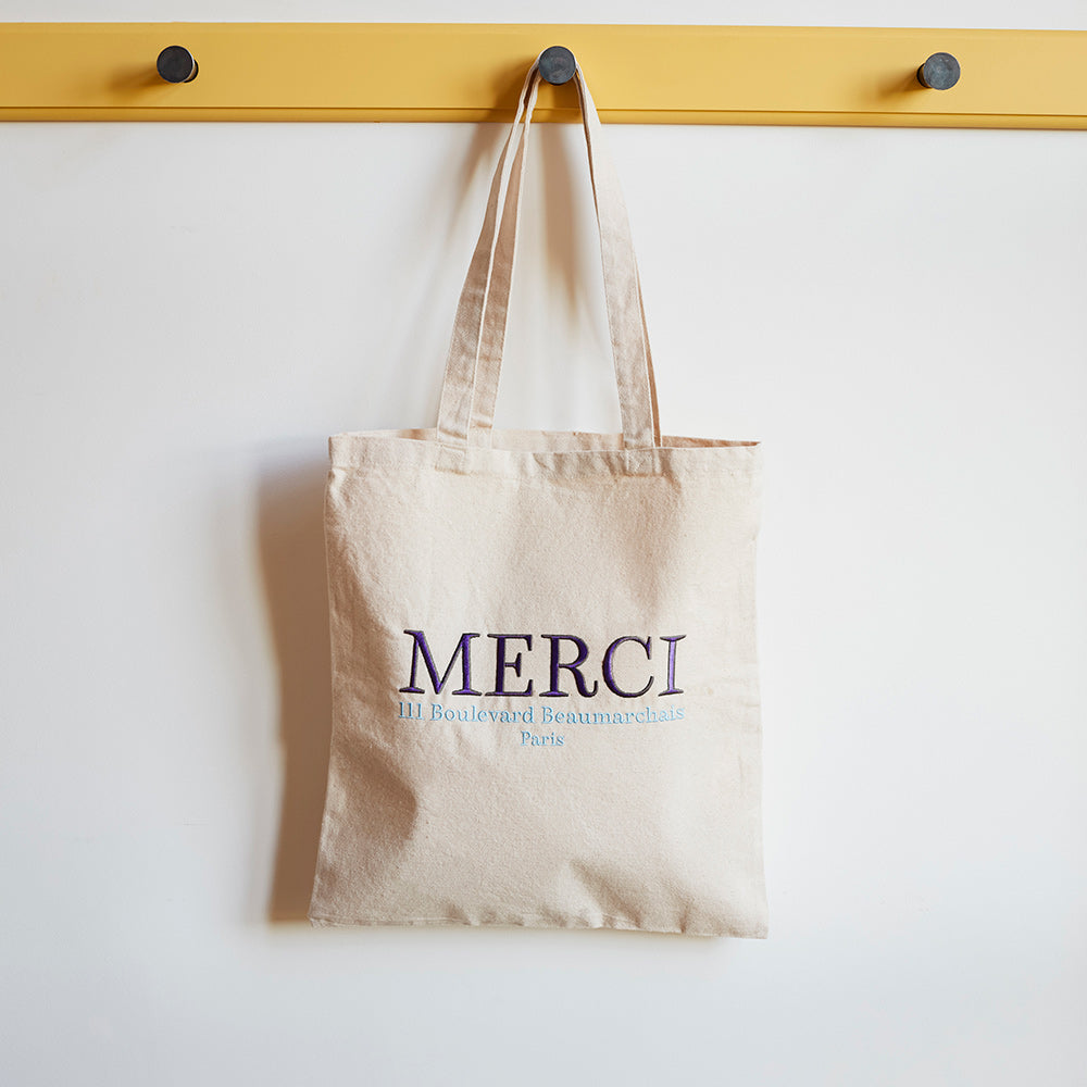 Merci Cotton Tote Bag - Merci 111 Purple