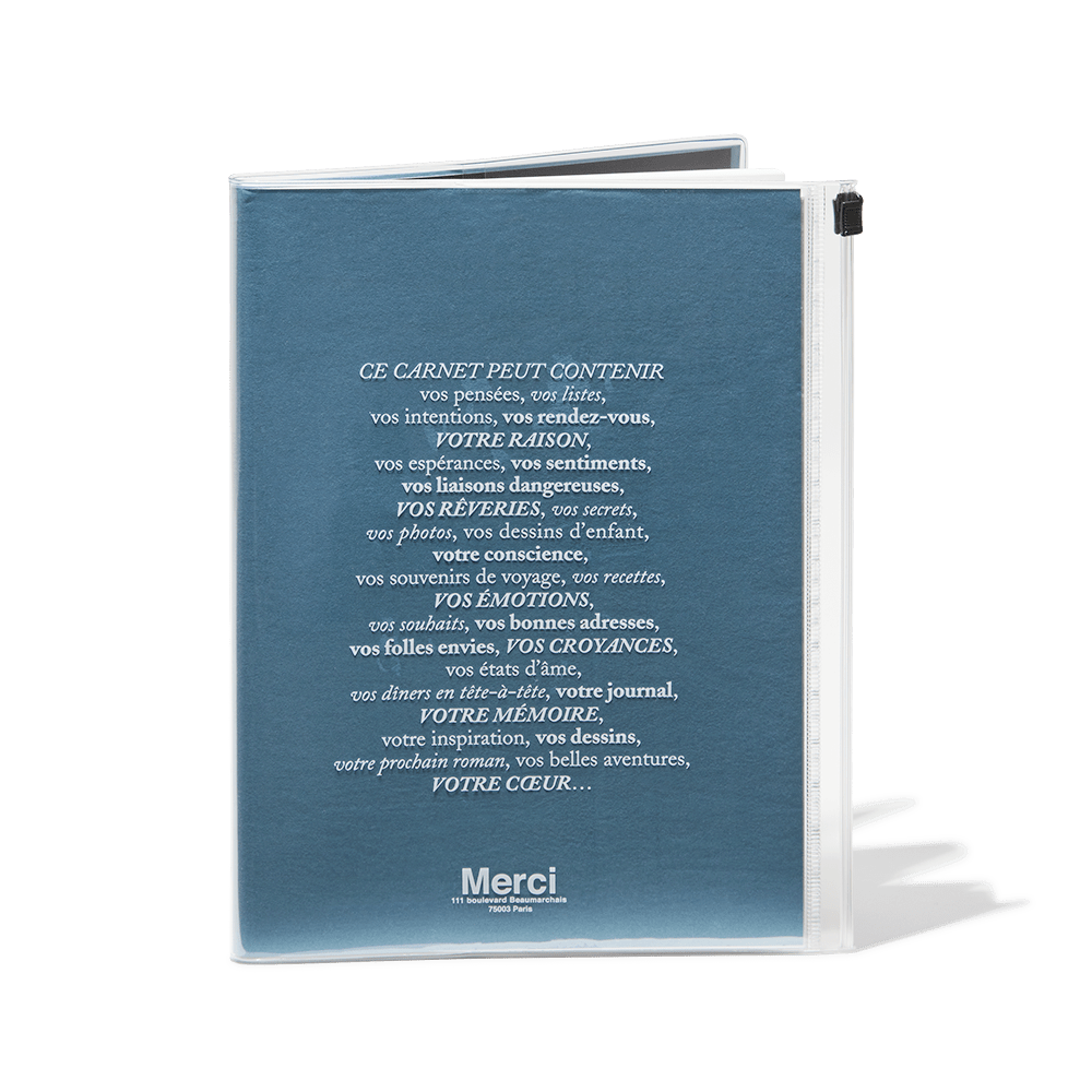 Carnet Merci - Bleu Azur - Papeterie – Merci Paris
