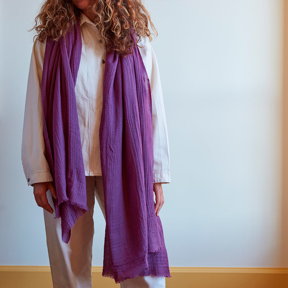 Merci - Étole en laine - Violet - Accessoires – Merci Paris