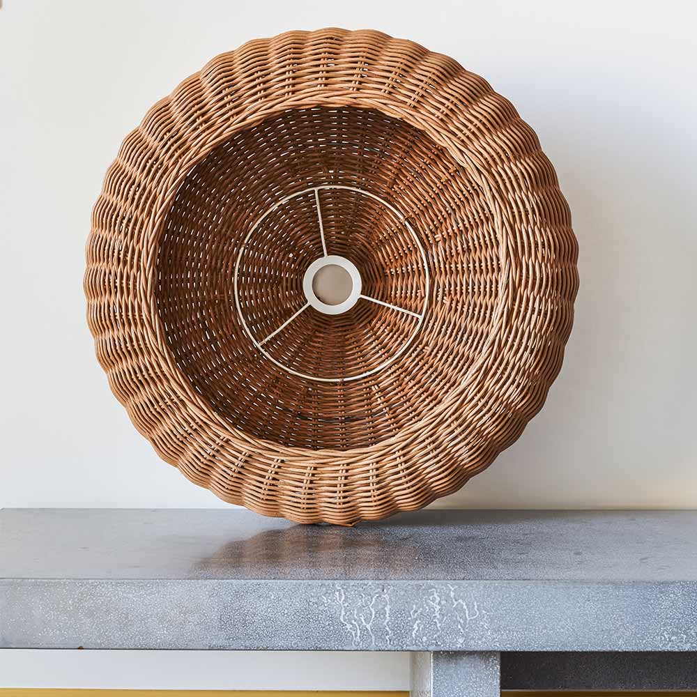 Braided rattan lampshade