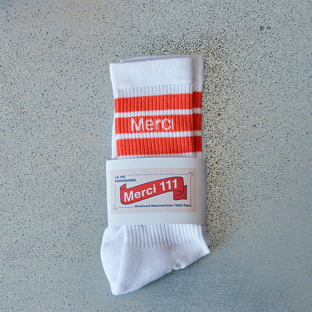 Merci - Chaussettes en coton - Orange tomate - Accessoires – Merci Paris